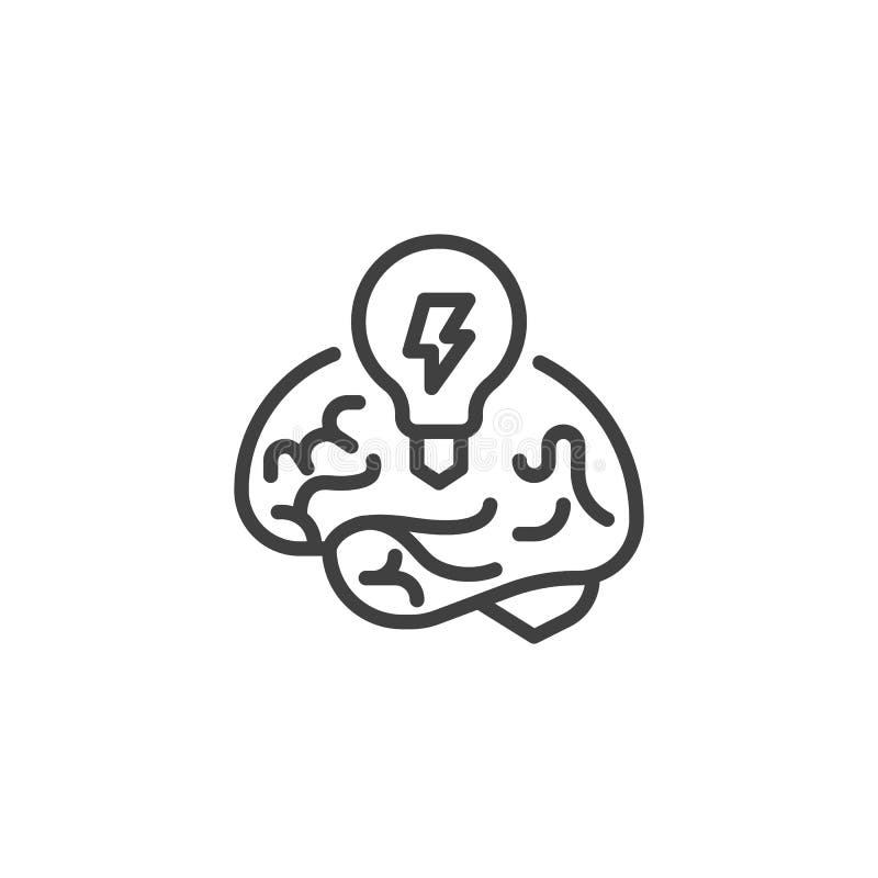 Brainstorming Line Icon, Outline Symbol, Vector Illustration, Concept ...
