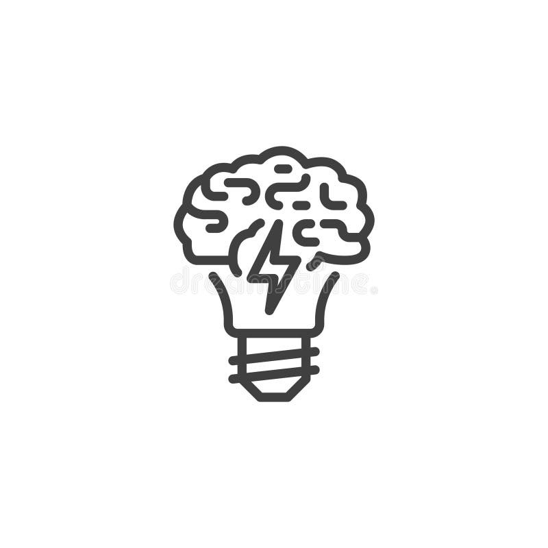 Brainstorming Line Vector Icon Which Can Easily Modify or Edit Stock ...