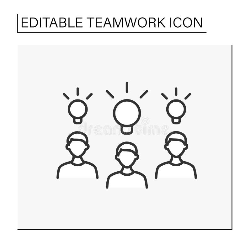 Brainstorming line icon stock vector. Illustration of connect - 232664720