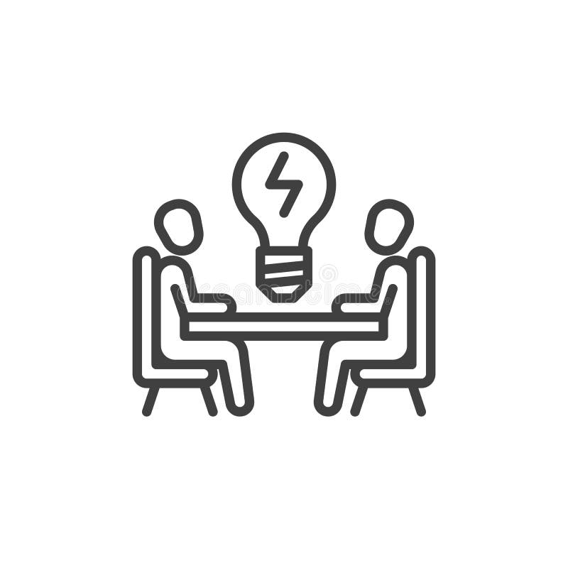 Brainstorming line icon stock vector. Illustration of brainstorming ...