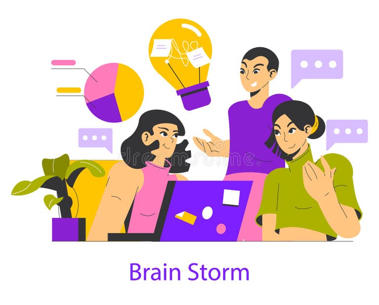 Idea Realization. Flat Vector Illustration Stock Vector - Illustration ...