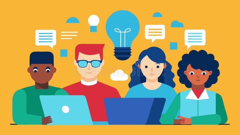 Brainstorming Session a Group of Diverse Writers Gathered Around a ...