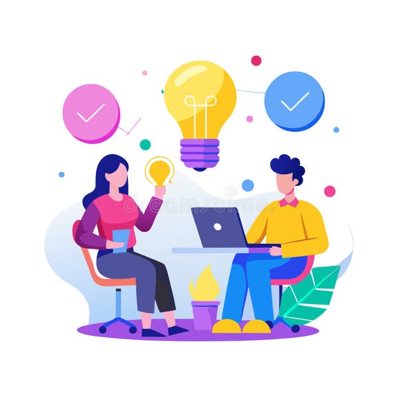 Brainstorming Session: Teamwork and Idea Generation in a Creative Environment with Lightbulb ...