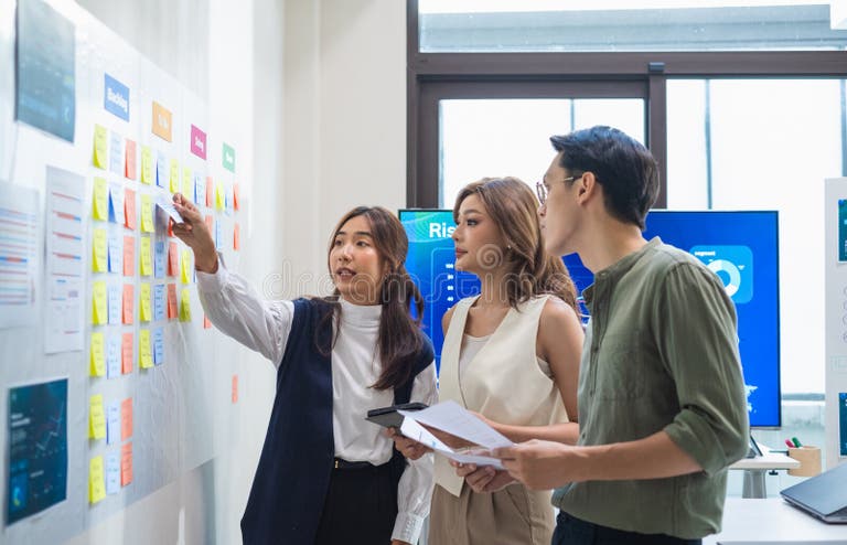 Brainstorming Session, Using Sticky Notes on a Task Board (kanban) To ...