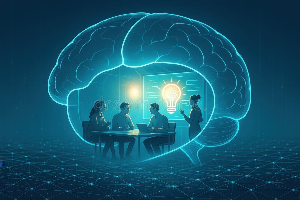 Brainstorming Session in a Digital Workspace with Creative Idea ...