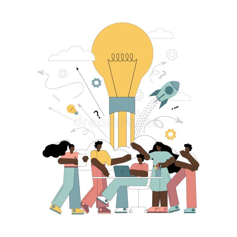 Brainstorming, Sharing Business Ideas, Collaborating. Little People ...