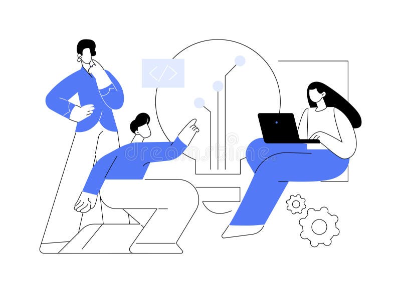 Brainstorming with a Team Abstract Concept Vector Illustration. Stock ...