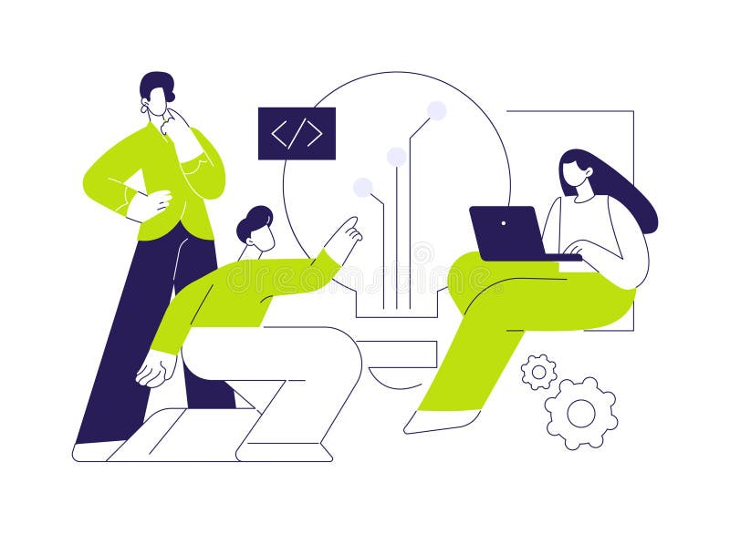 Brainstorming with a Team Abstract Concept Vector Illustration. Stock ...