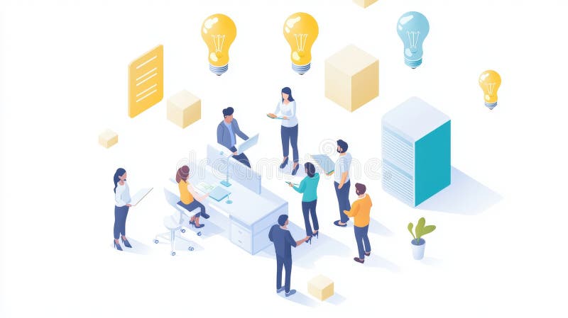 Brainstorming Team Innovative Ideas and Collaborative Teamwork Stock ...