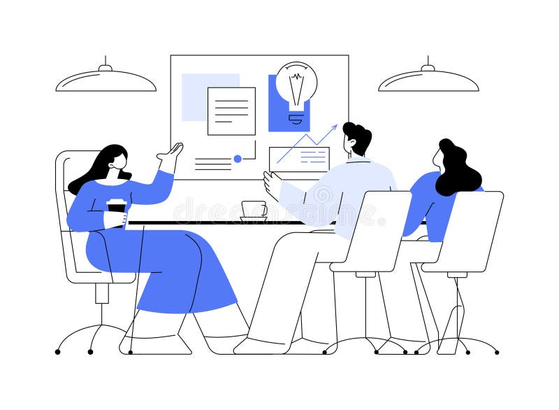 Brainstorming with a Team Isolated Cartoon Vector Illustrations. Stock ...