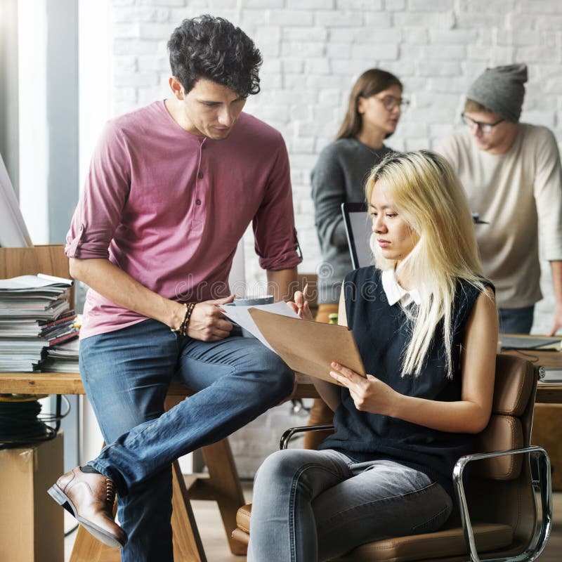 Brainstorming Team Working Office Colleagues Concept Stock Image ...