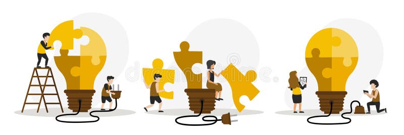 Brainstorming and Teamwork Concept Stock Vector - Illustration of ...