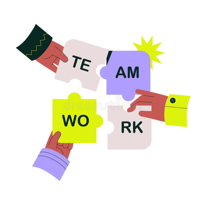 Teamwork Represented by Puzzle Pieces Coming Together, Symbolizing ...