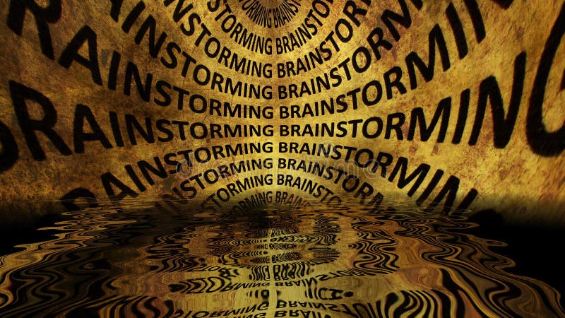 Brainstorming Text Reflected in Water Stock Image - Image of marketing ...