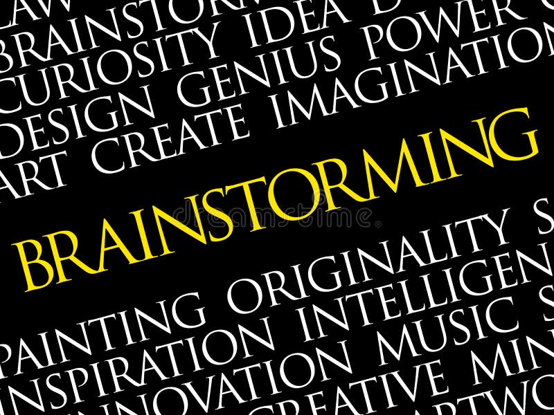 Brainstorming word cloud stock illustration. Illustration of mental ...