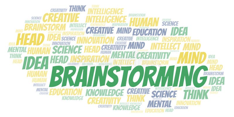 Brainstorming Word Cloud Glowing Stock Illustration - Illustration of ...