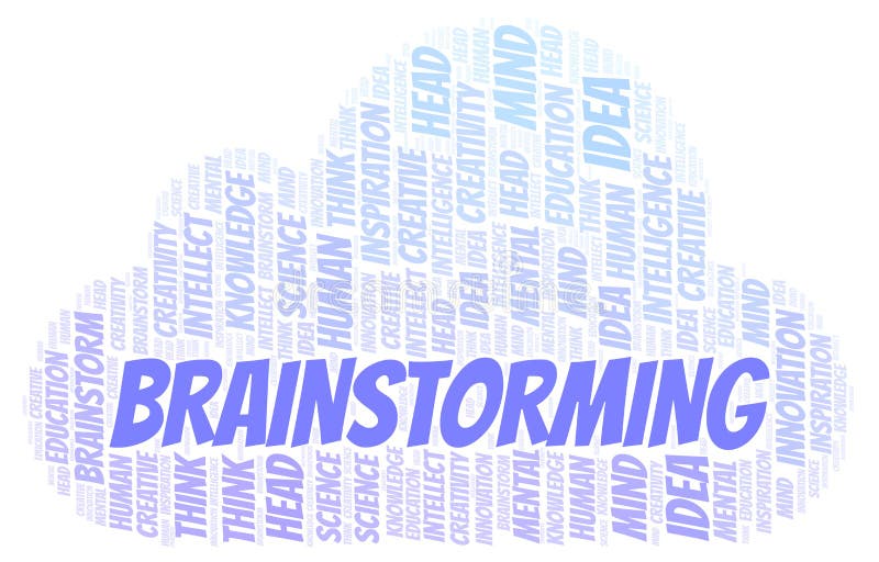 Brainstorming word cloud stock illustration. Illustration of mental ...