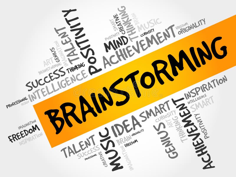 Brainstorming Word Cloud Glowing Stock Illustration - Illustration of ...