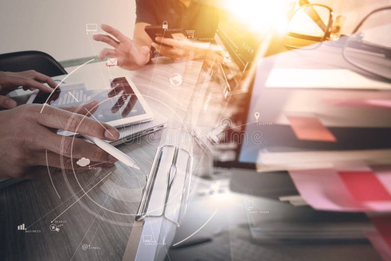 Computer Digital Device Teamwork Stock Illustrations – 6,584 Computer ...