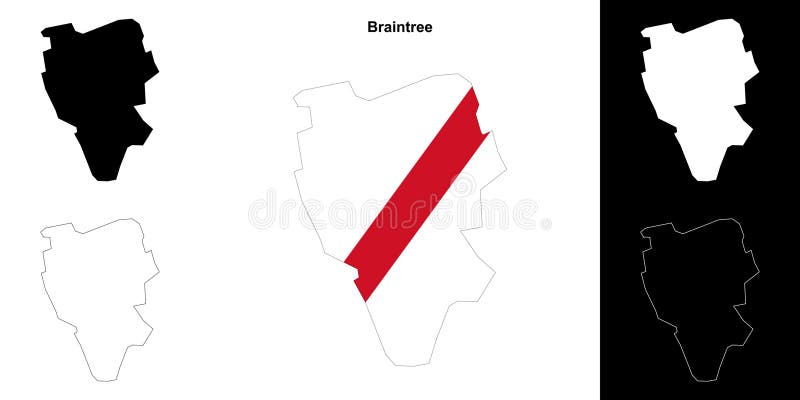 Braintree outline map stock vector. Illustration of kingdom - 334900898