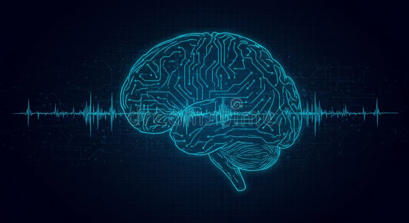 Brainwave Activity: Circuit Board Brain Stock Illustration ...