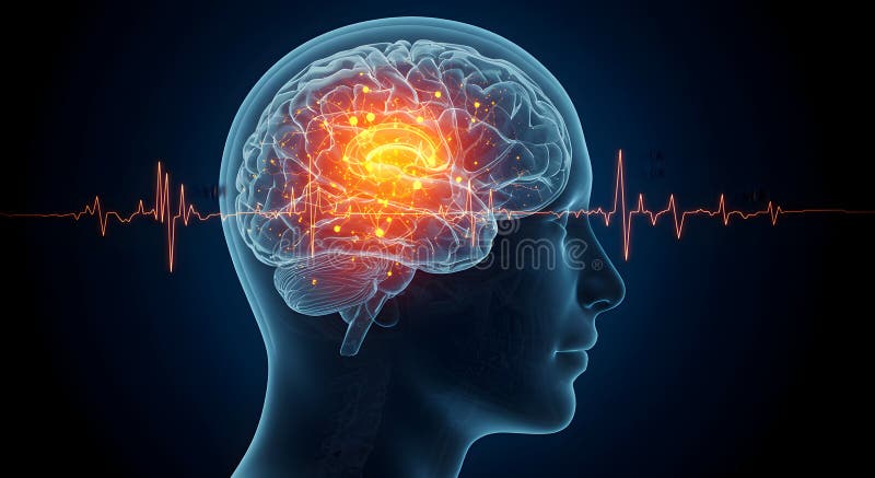 Brainwave Activity Visualization Stock Illustration - Illustration of ...