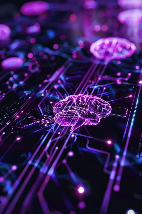 Brainy Circuits Concept stock illustration. Illustration of high ...