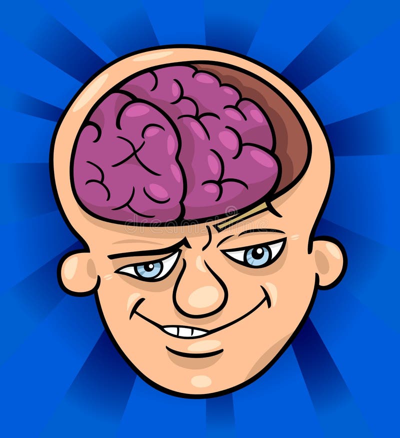 Brainy Man Cartoon Illustration Stock Vector - Illustration of power ...