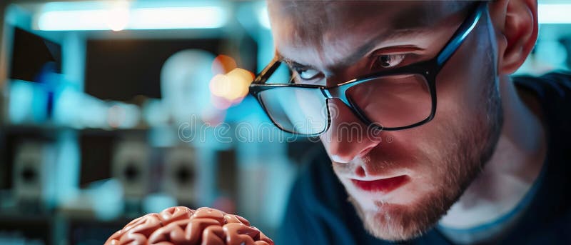 The Brainy Nerd: Exploring Thinking and Intelligence Stock Illustration ...