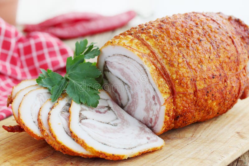 Braised bacon with pepper stock photo. Image of european - 39751052