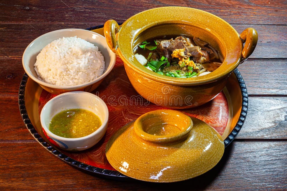 Braised beef in Clay Pot stock photo. Image of lunch - 296116382