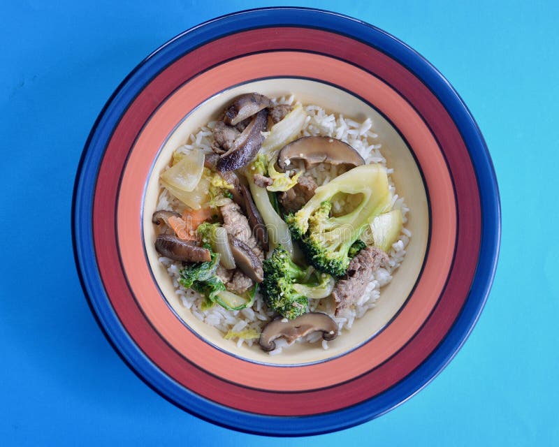 Braised Beef Mushrooms Bed Jasmine Rice Stock Photos - Free & Royalty ...