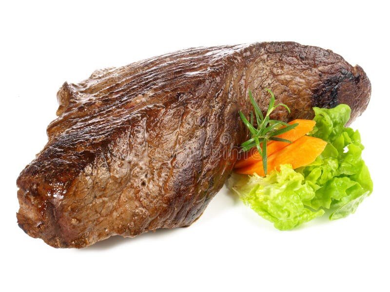 Braised Beef Roast Isolated on White Background Stock Photo - Image of ...