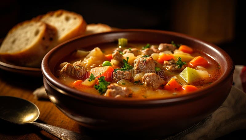 Braised Beef Stew with Cooked Fresh Vegetables Generated by AI Stock ...