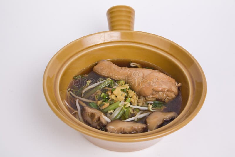 Braised Chicken Noodle Soup Thai Style Stock Image - Image of plate ...