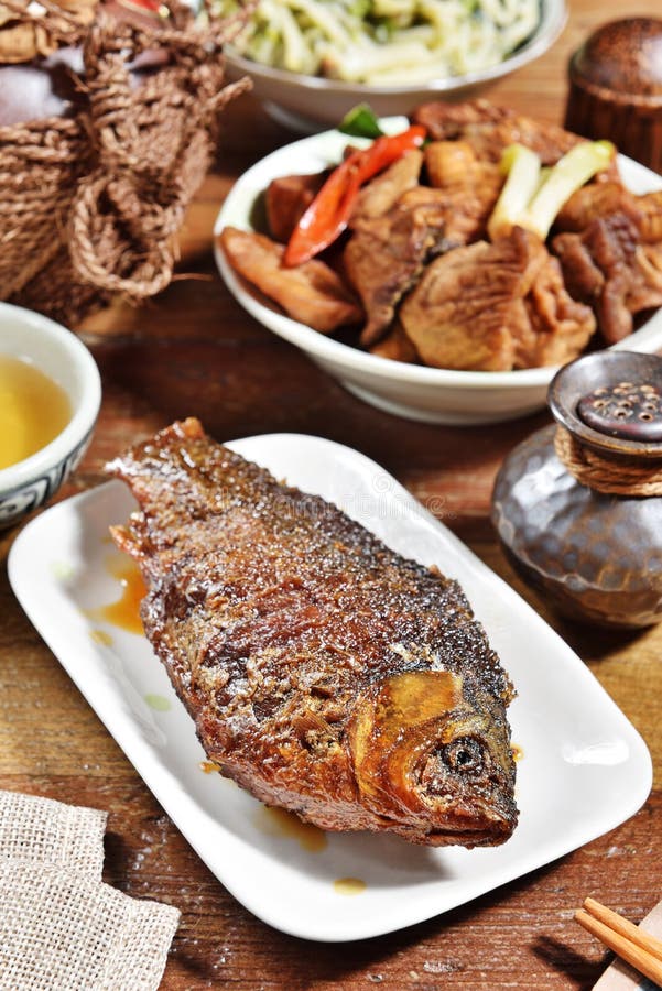 Braised Carp with Chili and Garlic Stock Photo - Image of chili ...