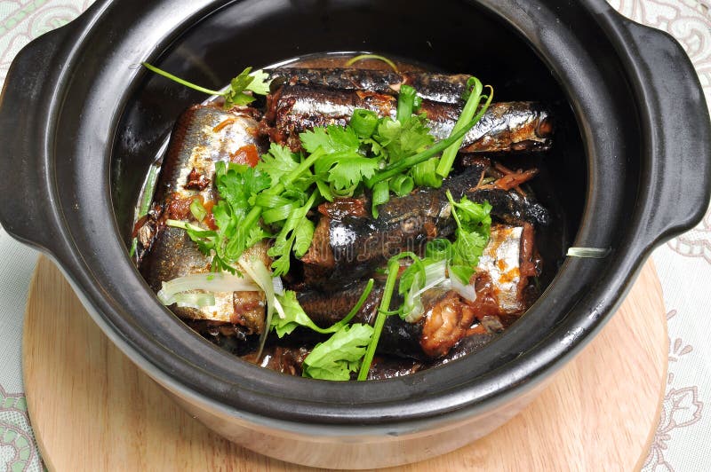 Braised fish with beans stock image. Image of fish, asian - 23943313