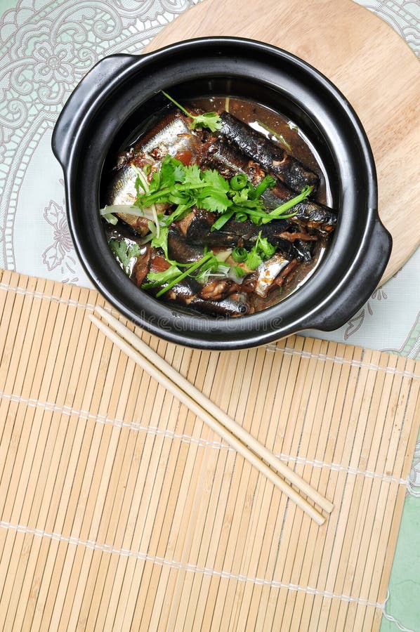 Braised fish stock image. Image of dinner, peppers, caramel - 55583425