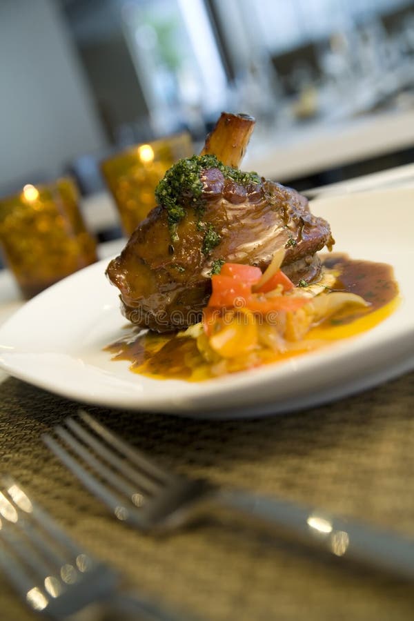 Braised Lamb Shank stock image. Image of fine, bone, menu - 6848485