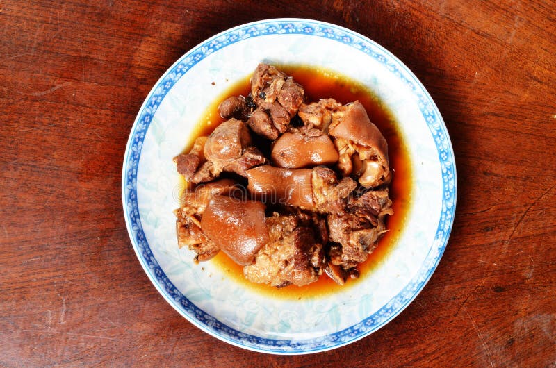 Braised pig knuckles stock photo. Image of meal, succulent - 98497660