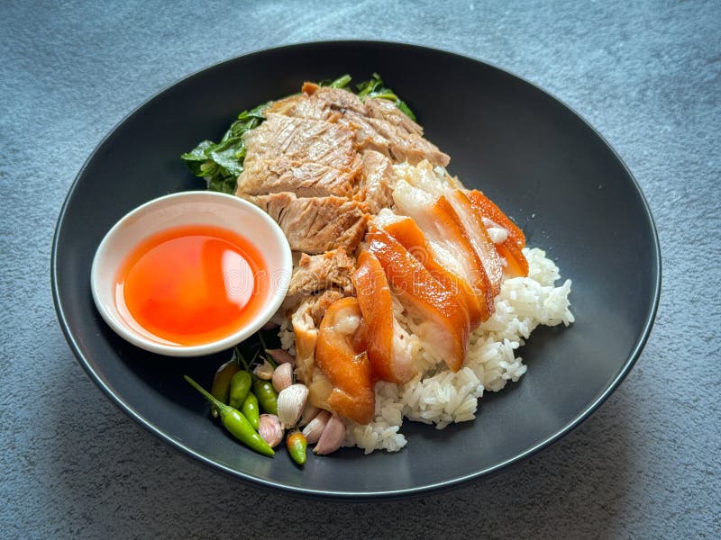 Braised Pork Leg with Steamed Rice Stock Photo - Image of fresh, food ...