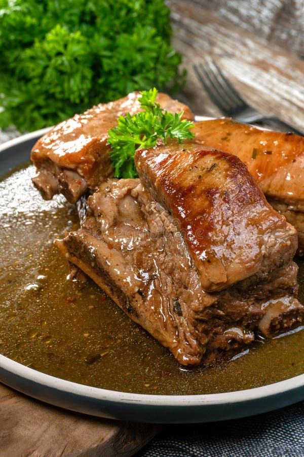 Braised pork ribs stock image. Image of dish, fried - 312070103