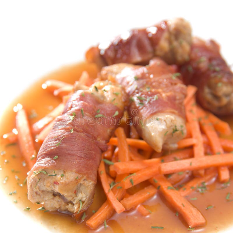 Braised Rabbit Parcels stock image. Image of dinner, square - 13385215