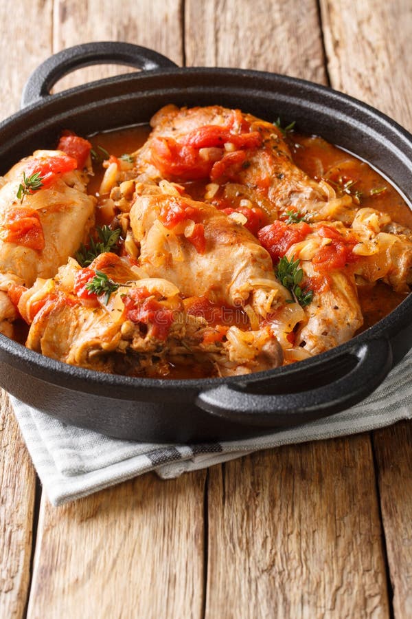 Cunillo Stew of Rabbit in Tomato Sauce with White Wine and Herbs Close ...