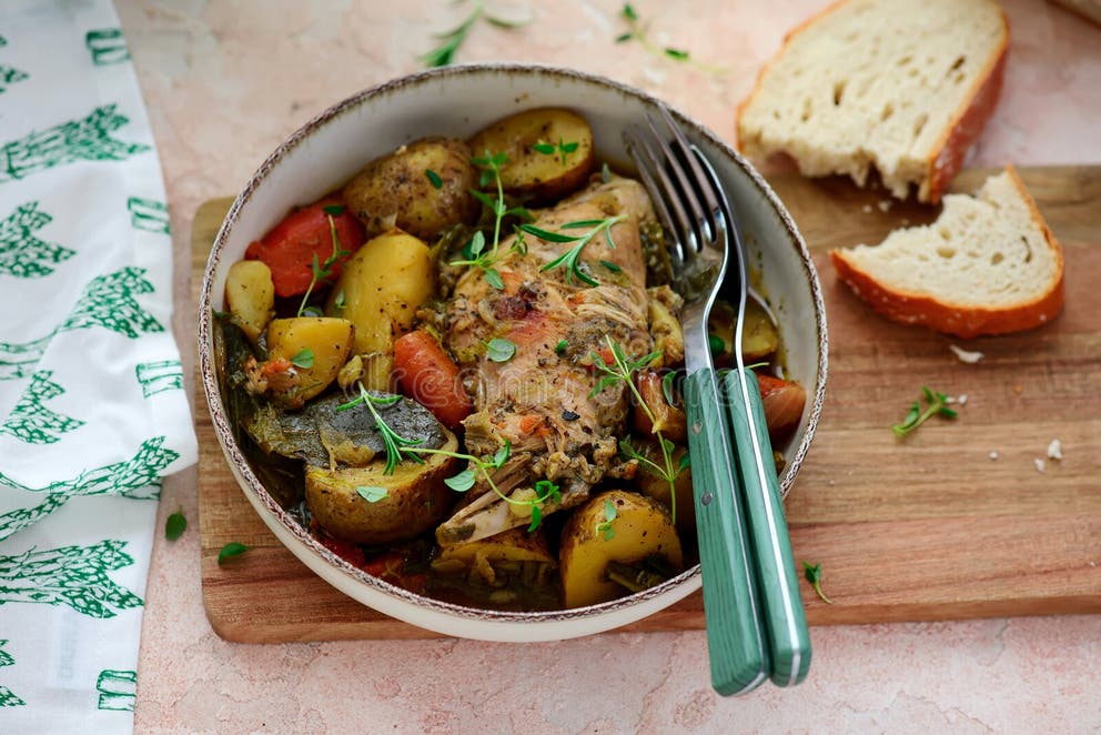 Braised Rabbit with Vegetables.top Veiw Stock Photo - Image of cuisine ...