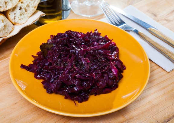 Braised red cabbage stock image. Image of purple, nutrition - 376453873