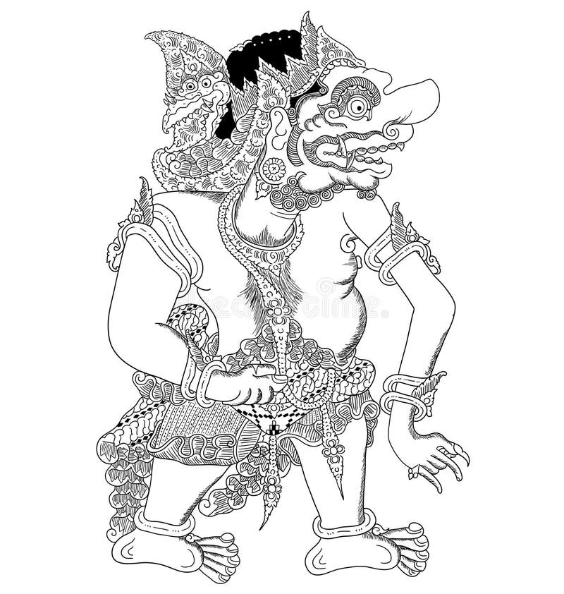 Cakil stock vector. Illustration of wayang, mahabharata - 192093927