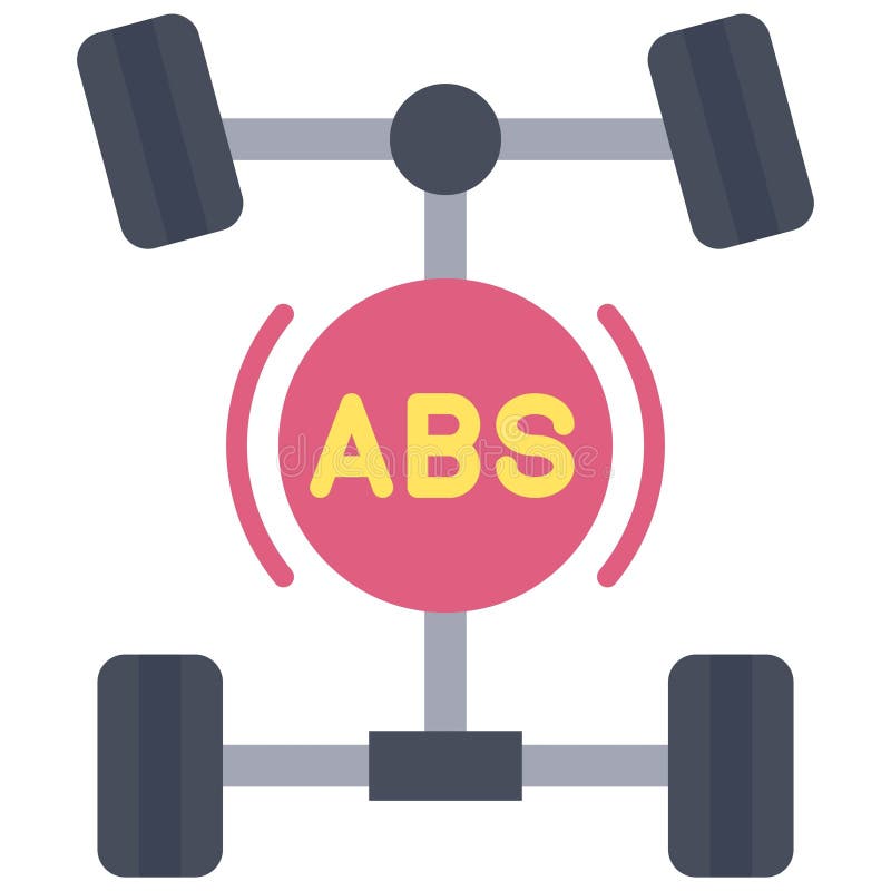 Brake ABS Flat Icon, Car Accident and Safety Related Vector ...