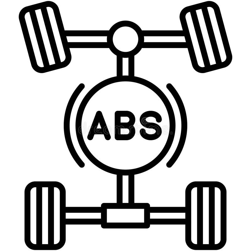 Brake ABS Line Icon, Car Accident and Safety Related Vector ...