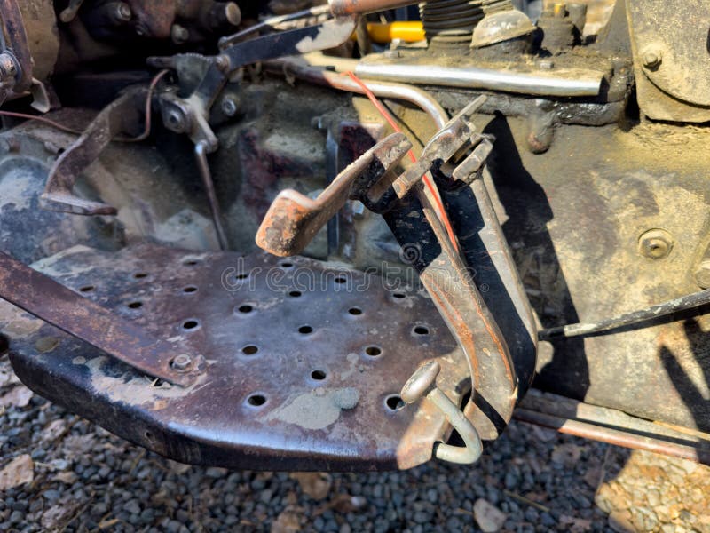 Brake and Accelerator Pedals of an Old Tractor Stock Photo - Image of ...